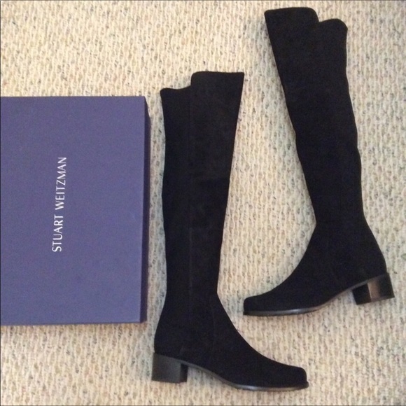 Stuart Weitzman | Shoes | Stuart Weitzman Black Suede Reserve Otk Boots ...